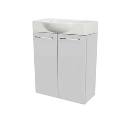 Fackelmann Keramikbecken mit Unterschrank 'SBC' Hahnloch links wei&szlig; 54,5 x 70,5 x 31,7 cm