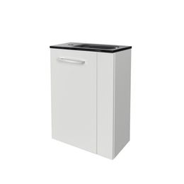 Fackelmann Glaswaschbecken mit Unterschrank 'SBC' Hahnloch links grau/wei&szlig; 45 x 61,5 x 25 cm