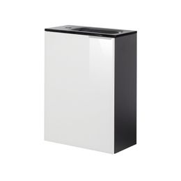 Fackelmann Glasbecken mit Unterschrank 'SBC' Hahnloch links grau/wei&szlig; 45 x 61,5 x 25 cm