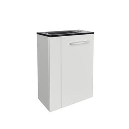 Fackelmann Glaswaschbecken mit Unterschrank 'SBC' Hahnloch rechts grau/wei&szlig; 45 x 61,5 x 25 cm