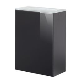 Fackelmann Glasbecken mit Unterschrank 'SBC' Hahnloch links wei&szlig;/anthrazit 45 x 61,5 x 25 cm