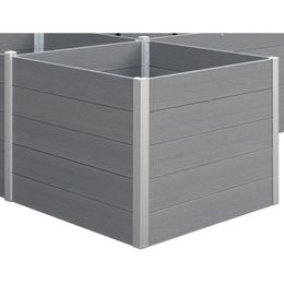 Hochbeet-Anbauelement WPC grau 100 x 100 x 75 cm