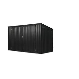 WESTMANN M&uuml;lltonnenbox dunkelgrau Metall f&uuml;r 2 M&uuml;lltonnen a' 240 l 100 x 172 x 131 cm