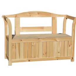 Kiehn-Holz Gartenbank mit Kissenbox Kiefernholz natur 130 x 50 x 93 cm