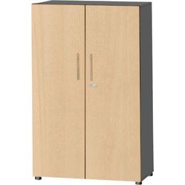 Sch&auml;fer Shop Sch&auml;fer Shop Select Schrank Start Off, 4 OH, abschlie&szlig;bar, B 800 x T 420 x H 1514 mm, Holz, graphit/ahorn