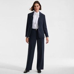 LANDS' END Cr&ecirc;pe-Blazer f&uuml;r Damen, Damen, size: regular, Blau, Polyester, by Lands' End