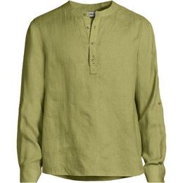 LANDS' END Grandad-Hemd aus reinem Leinen f&uuml;r Herren, Herren, size: Mens Regular, Gr&uuml;n, Leinen, by Lands' End