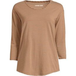 LANDS' END Flie&szlig;endes Shirt mit Ballettausschnitt in Petite-Gr&ouml;&szlig;e f&uuml;r Damen, Damen, size: petite, Beige, Elasthan/Baumwoll-Mischung, by Lands' End