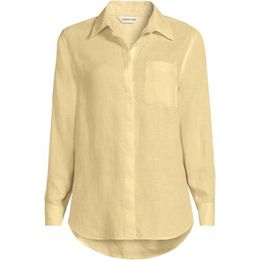LANDS' END Premium Reinleinen-Bluse f&uuml;r Damen in Plus-Gr&ouml;&szlig;e, Damen, size: plus, Gelb, Leinen, by Lands' End