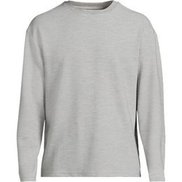 LANDS' END Ottoman-Rippshirt mit langen &Auml;rmeln f&uuml;r Herren, Herren, size: regular, Grau, Baumwolle/Polyester/Baumwoll-Mischung, by Lands' End