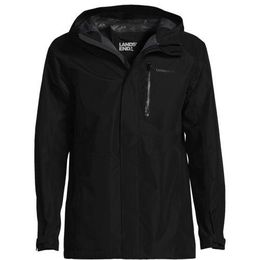 LANDS' END Verstaubare wasserdichte Regenjacke f&uuml;r Herren, Herren, size: regular, Schwarz, Polyester, by Lands' End