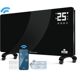 Kesser&reg; Glaskonvektor Glasheizung Elektroheizk&ouml;rper APP WiFi Funktion Inkl. Fernbedienung Elektroheizung Stand- oder ? Wand Heizung Heizk&ouml;rper ?Touchscreen ? LCD-Display ? Timer 2500 Watt