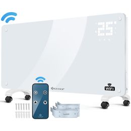 Kesser&reg; Glaskonvektor Glasheizung Elektroheizk&ouml;rper APP WiFi Funktion Inkl. Fernbedienung Elektroheizung Stand- oder ? Wand Heizung Heizk&ouml;rper ?Touchscreen ? LCD-Display ? Timer 2500 Watt