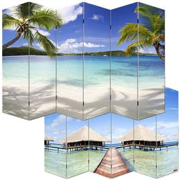 MCW Foto-Paravent Paravent Raumteiler Spanische Wand Bagheria MVG-zertifiziert ~ 180x240cm, Strand