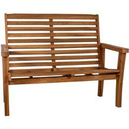 CLP Gartenbank wetterfest Teakholz Nicosia, Teakbank mit Liegefunktion, Holzbank mit Lehne robust und pflegeleicht, f&uuml;r Garten und Terrasse