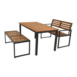 DEGAMO Garnitur RAGUSA 3-teilig, Stahl + Akazie ge&ouml;lt