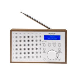 Denver DAB-46 DAB+/FM-Radio&ndash; Dual-Alarm-Wecker, Holz, weiss