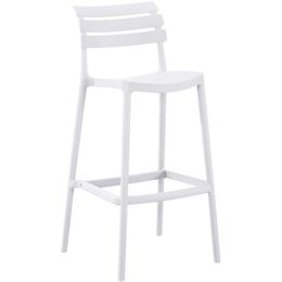 CLP Barhocker mit Lehne Rafan, Barstuhl Garten Kunststoff wetterfest UV-best&auml;ndig, Outdoor-Tresenhocker bis 150 kg belastbar robust