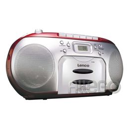 Lenco SCD-420RD Boombox mit CD, Kassette und Kopfh&ouml;reranschluss