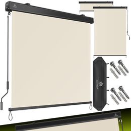 Kesser&reg; Senkrechtmarkise Au&szlig;enrollo Handkurbelmechanismus Balkonrollo Sonnen & Sichtschutz Beschattung Sonnenschutz Au&szlig;en Rollo mit Kurbel Markisenkasten Balkon & Terrasse Inkl. Montageset & Abdeckung