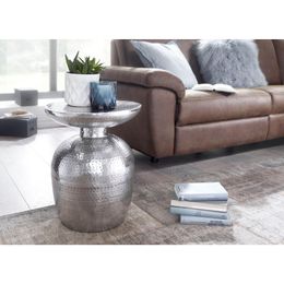 FineBuy Beistelltisch &Oslash; 36,5 cm Tisch Alu Couchtisch Wohnzimmertisch Ablagetisch