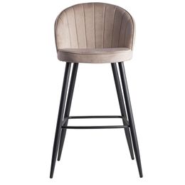 FineBuy Barhocker Samt Barstuhl Design Tresenhocker mit Lehne Stoff Hocker 110kg