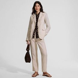 LANDS' END Premium Reinleinen-Blazer f&uuml;r Damen, Damen, size: regular, Elfenbein, Leinen, by Lands' End