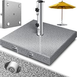 Kesser&reg; Granit Sonnenschirmst&auml;nder mit Edelstahlrohr, Hochwertiger Schirmst&auml;nder Sockel 30KG - f&uuml;r Schirmst&ouml;cke bis 16-48 mm, Inkl. Transport Griff Garten Balkonschirmst&auml;nder