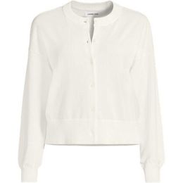 LANDS' END Kurzer Feinstrick-Cardigan aus Baumwolle f&uuml;r Damen in Plus-Gr&ouml;&szlig;e, Damen, size: plus, Elfenbein, Baumwolle, by Lands' End