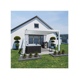 Weide Deluxe Wand Pavillon Terrassen&uuml;berdachung Aluminium 3,6 X 4 M Wei&szlig;