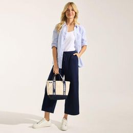 LANDS' END 7/8-Hose SPORT KNIT mit weitem Bein f&uuml;r Damen in Petite-Gr&ouml;&szlig;e, Damen, size: petite, Blau, Baumwolle, by Lands' End