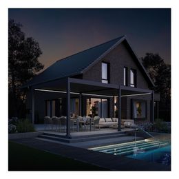 Weide Deluxe Elektrisch Pavillon Terrassen&uuml;berdachung Alu Led 3,6X7,2 M