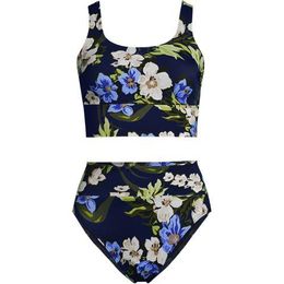 LANDS' END Komfort-Midkini in Plus-Gr&ouml;&szlig;e, Damen, size: plus, Blau, Elasthan/Metall/Nylon-Mischung, by Lands' End