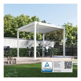 Weide Classic Pavillon Terrassen&uuml;berdachung Aluminium 3 X 3 M Wei&szlig;