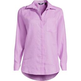 LANDS' END Premium Reinleinen-Bluse f&uuml;r Damen, Damen, size: regular, Lila, Leinen, by Lands' End