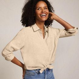 LANDS' END Premium Reinleinen-Bluse f&uuml;r Damen, Damen, size: regular, Elfenbein, Leinen, by Lands' End