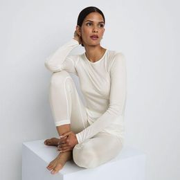 LANDS' END Seidenunterhemd mit Rundhalsausschnitt f&uuml;r Damen in Petite-Gr&ouml;&szlig;e, Damen, size: petite, Elfenbein, Seide, by Lands' End