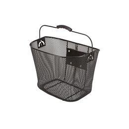 Prophete Fahrradkorb, engmaschiges Wabengitter, Quick-Release Lenkerkorb, E-Bike geeignet, mit Tragegriff, PE-Kunststoffbeschichtet, Farbe: schwarz