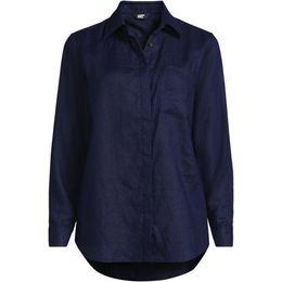 LANDS' END Premium Reinleinen-Bluse f&uuml;r Damen in Plus-Gr&ouml;&szlig;e, Damen, size: plus, Blau, Leinen, by Lands' End