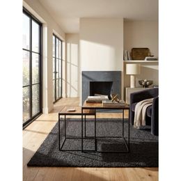 KADIMA DESIGN Couchtisch Set &ndash; 2-teilig Eckig Mango Massivholz Metall Industrial