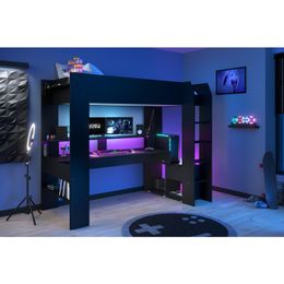 Parisot Multifunktionshochbett "Online 1" Schwarz