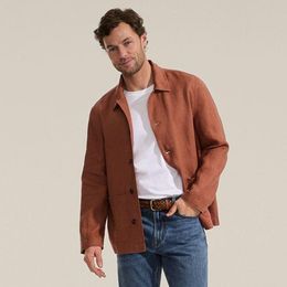 LANDS' END Premium Reinleinen-Hemdjacke, Herren, size: regular, Braun, by Lands' End
