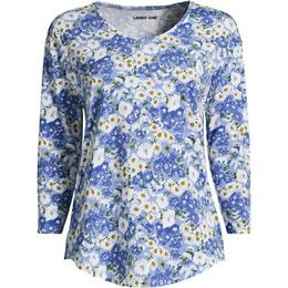 LANDS' END Flie&szlig;endes Shirt mit Ballettausschnitt in Petite-Gr&ouml;&szlig;e f&uuml;r Damen n Plus-Gr&ouml;&szlig;e, Damen, size: plus, Blau, Elasthan/Baumwoll-Mischung, by Lands' End
