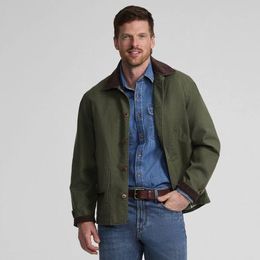 LANDS' END Barn-Jacke aus Canvas f&uuml;r Herren, Herren, size: regular, Gr&uuml;n, Elasthan/Baumwoll-Mischung, by Lands' End