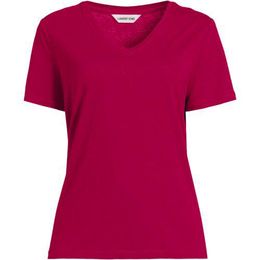 LANDS' END Soft Flow Shirt aus Leinenmix mit V-Ausschnitt f&uuml;r Damen, Damen, size: regular, Pink, Leinen/Baumwolle Modal, by Lands' End