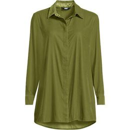 LANDS' END Samtbluse f&uuml;r Damen in Plus-Gr&ouml;&szlig;e, Damen, size: plus, Gr&uuml;n, Polyester, by Lands' End