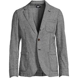 LANDS' END Soft Ease Sakko aus Leinen/Baumwoll-Mix, Herren, size: regular, Schwarz, by Lands' End
