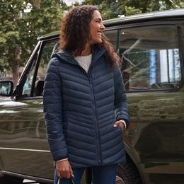 LANDS' END Daunenjacke WANDERWEIGHT Verstaubar Ultraleicht mit Kapuze f&uuml;r Damen, Damen, size: regular, Blau, Nylon/Daunen, by Lands' End