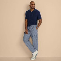 LANDS' END Leinenmix-Cargohose f&uuml;r Herren, Herren, size: regular, Blau, Leinen/Baumwoll-Mischung, by Lands' End