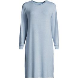 LANDS' END Silky Knit Nachthemd Gestreift f&uuml;r Damen, Damen, size: regular, Blau, Polyester/Viskose/Polyester-Mischung, by Lands' End